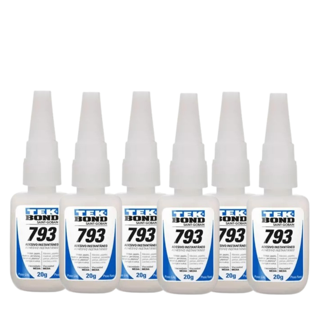Kit 6 Cola Adesiva Instantânea Tekbond 793 20g | Shopee Brasil