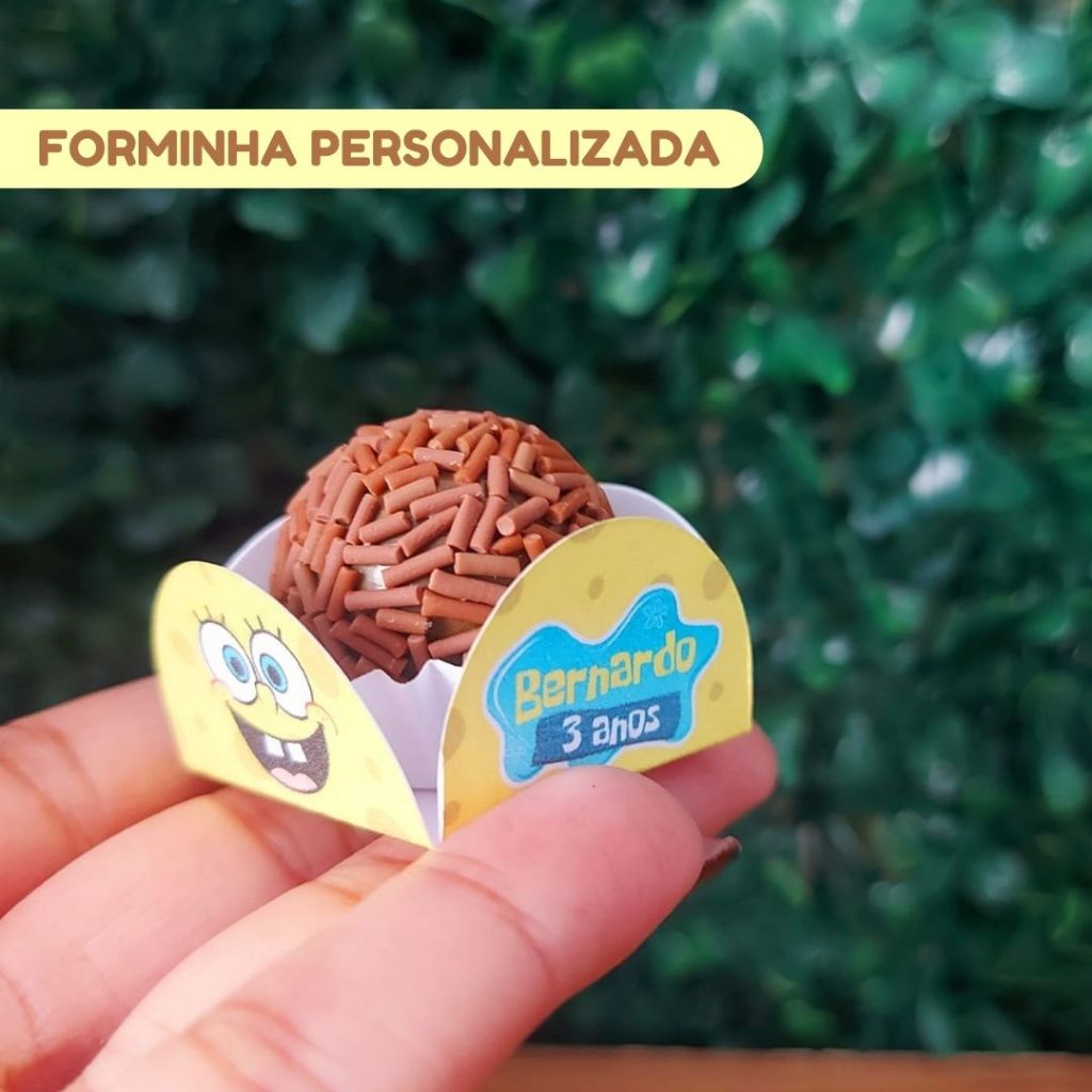 Forminha para doces brigadeiro personalizada BOB ESPONJA lembrancinha ...