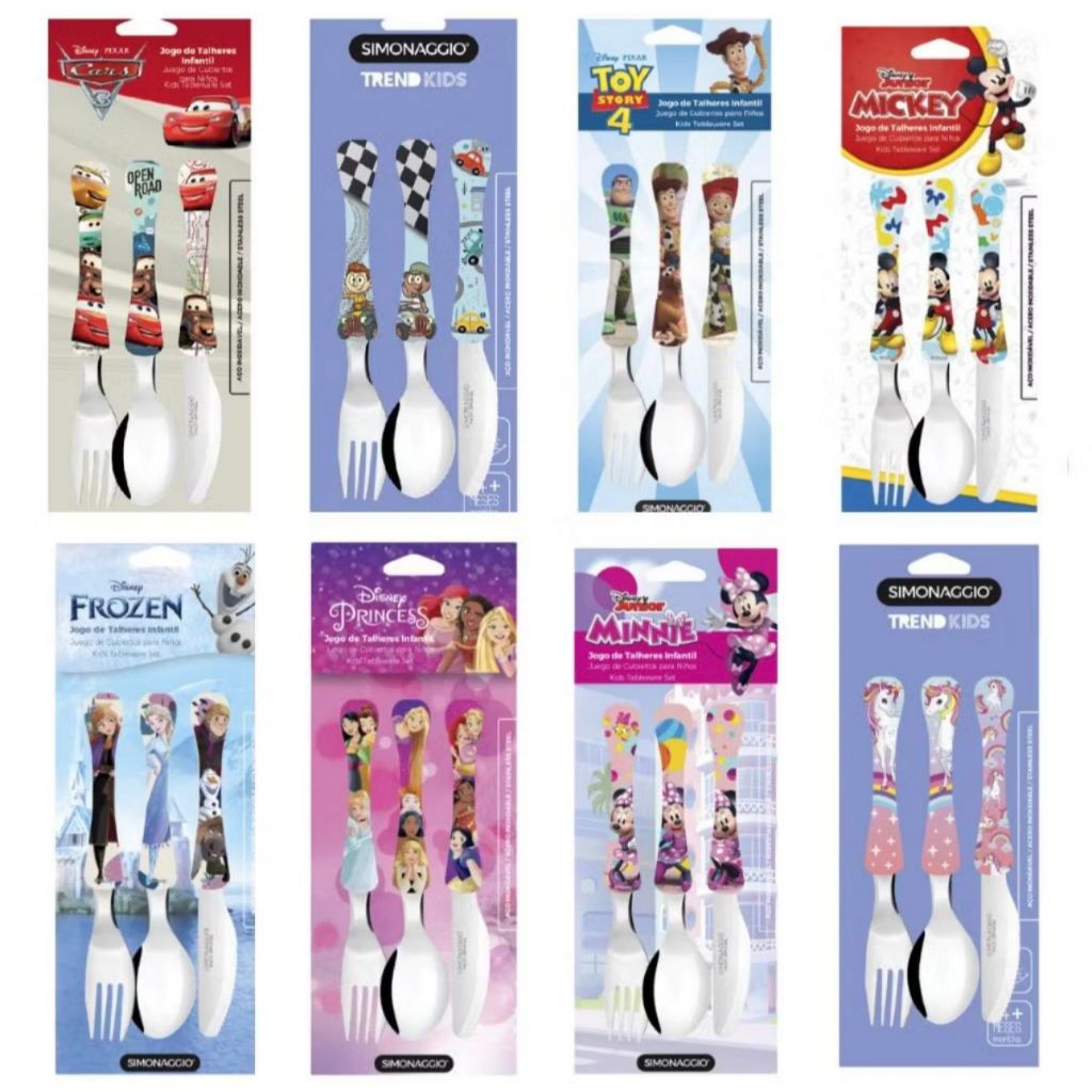 Talher Infantil Disney Inox Simonaggio Princesa Frozen Minnie Carros Toy Store Unicornio Chaves ...