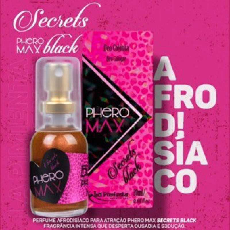 Perfume com Feromônio Phero-Max Secret Black Toque iluminado (contém ...