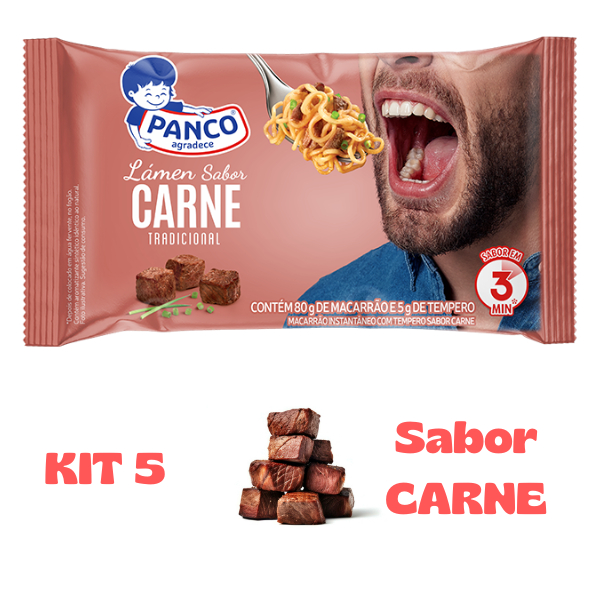 KIT 5 Lámen sabor carne tradicional 85g - Panco | Shopee Brasil