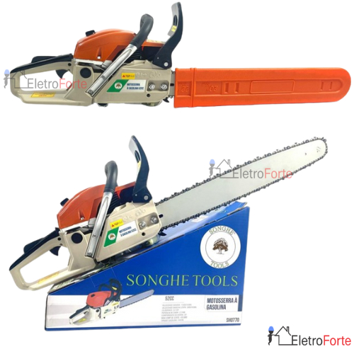 MOTOSSERRA A GASOLINA 52CC PROFISSIONAL OLEO 2 TEMPOS MOTO SERRA SH TOOLS SABRE 55CM 22 ...
