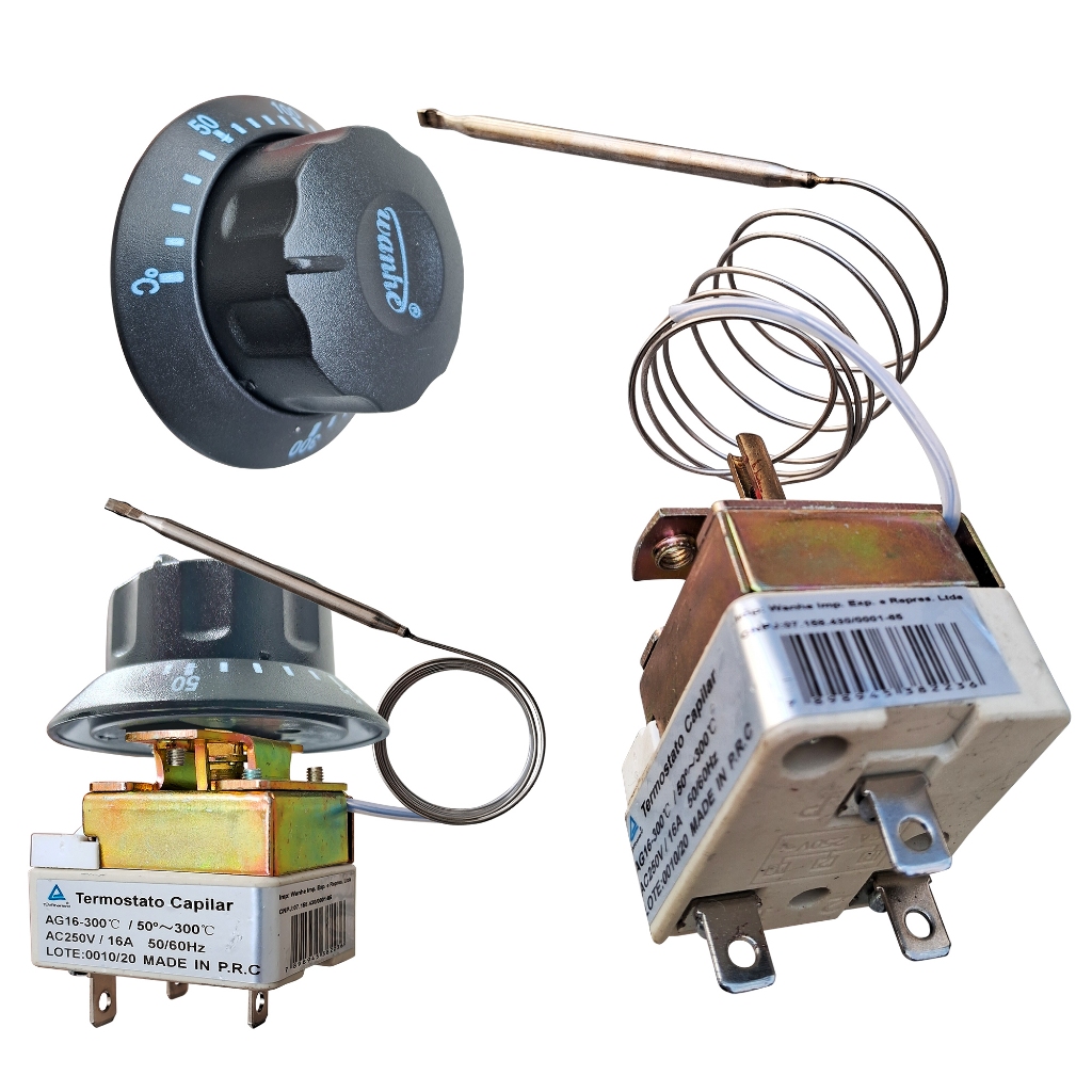 Termostato Bulbo Curto Marca Cobra 16A 250V capilar 700mm 50° a 300 ...