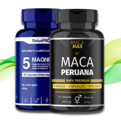 Kit Maca Peruana Maca Max 120 Cáps + 5 Magnésios (Quelato - Malato - Taurato - Citrato - Óxido ...