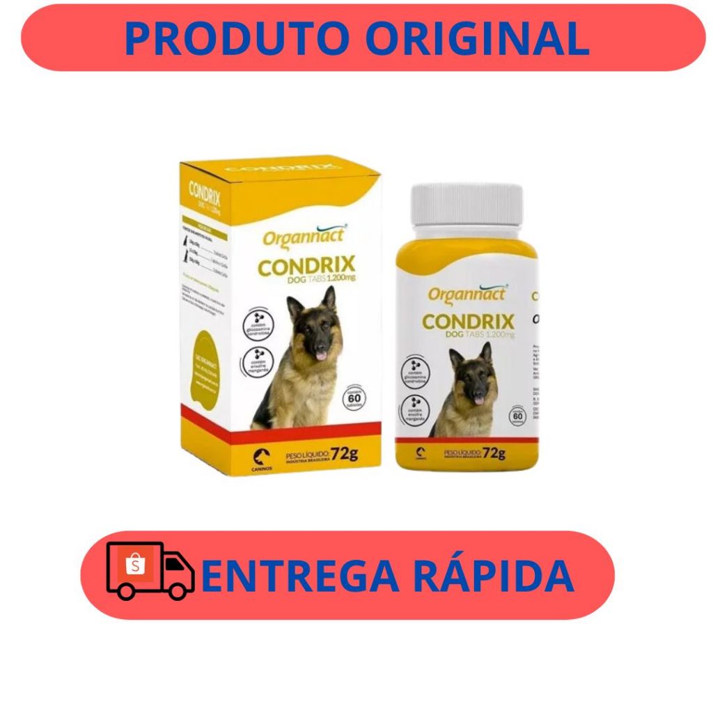 Suplemento Organnact Condrix Dog para Cães Tabs 1200 mg | Shopee Brasil
