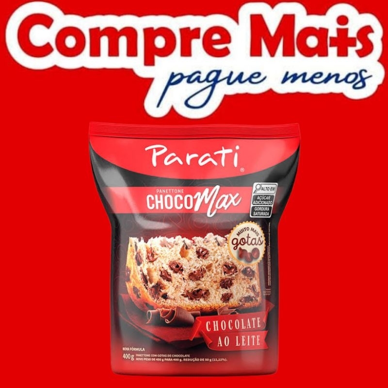 PANETTONE PARATI CHOCOMAX CHOCOLATE AO LEITE 400g | Shopee Brasil