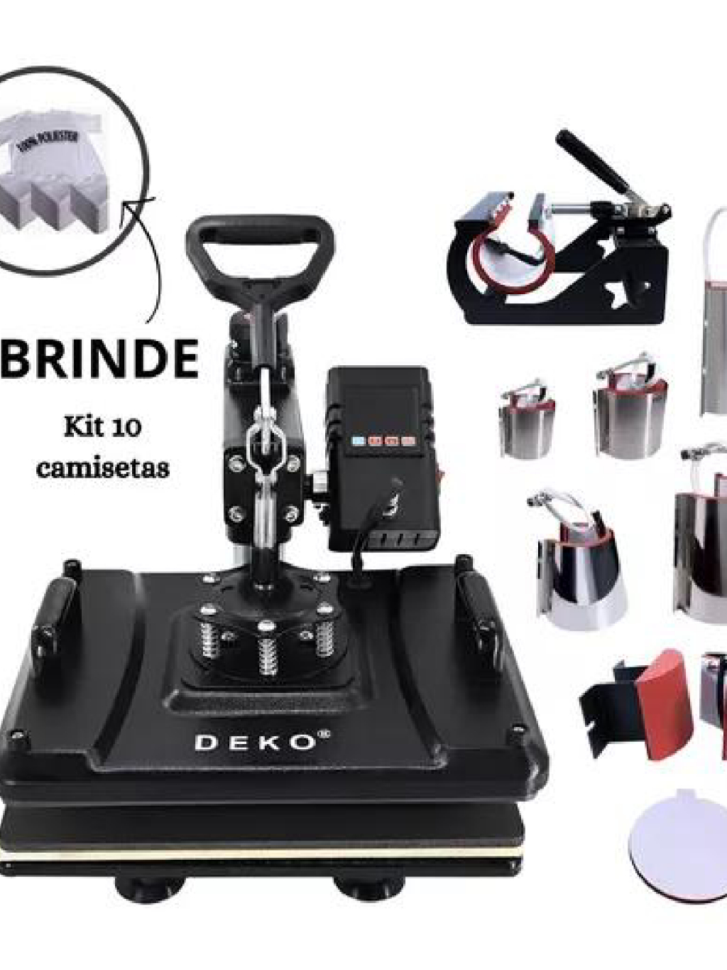 prensa deko 9x1 sublimatica para camiseta,canecas,squzze etc.. 110v ou ...