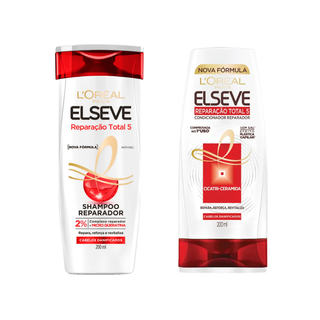 KIT ELSEVE L'oréal Paris Reparação Total 5 + Shampoo 200ml ...
