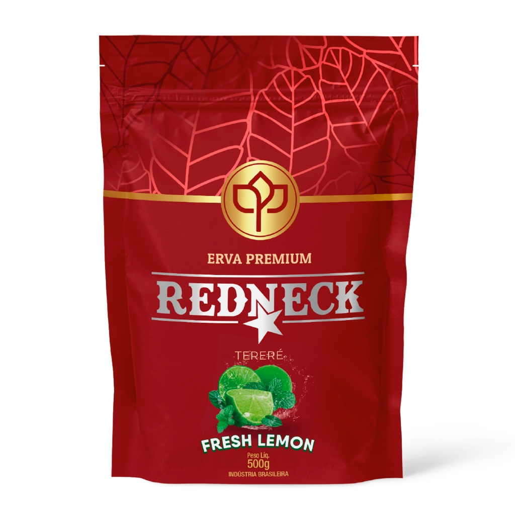 Erva Mate Premium Tereré REDNECK Sabor FRESH LEMON 500g Rende até 2 ...