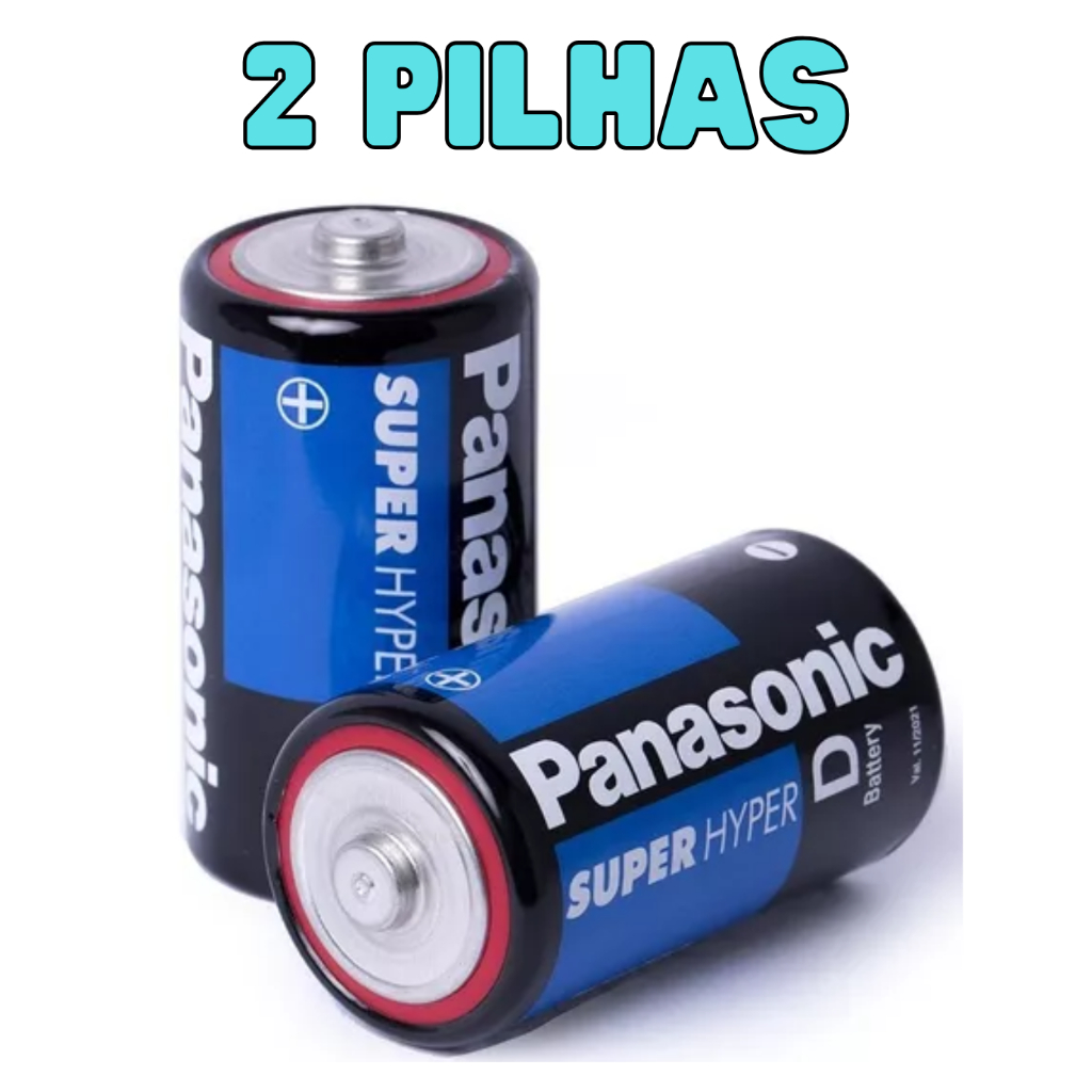 Pilha D Grande Comum Zinco Carvão Panasonic 1 Cartela- 2 Pilhas ...