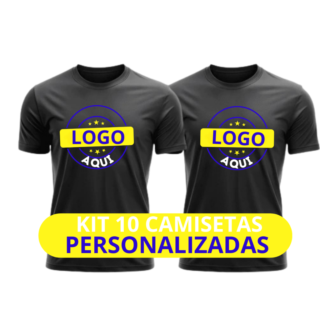 KIT- 10 CAMISETAS ESTAMPAS PERSONALIZADAS SUA ART FRASE FOTO OU LOGO ...
