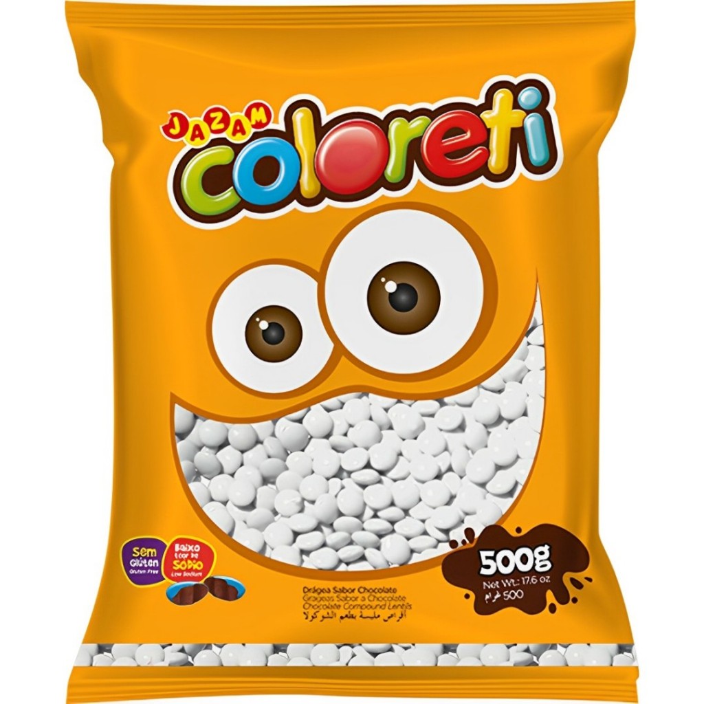 Coloreti Confeitos Chocolate Branco 500g Jazam | Shopee Brasil