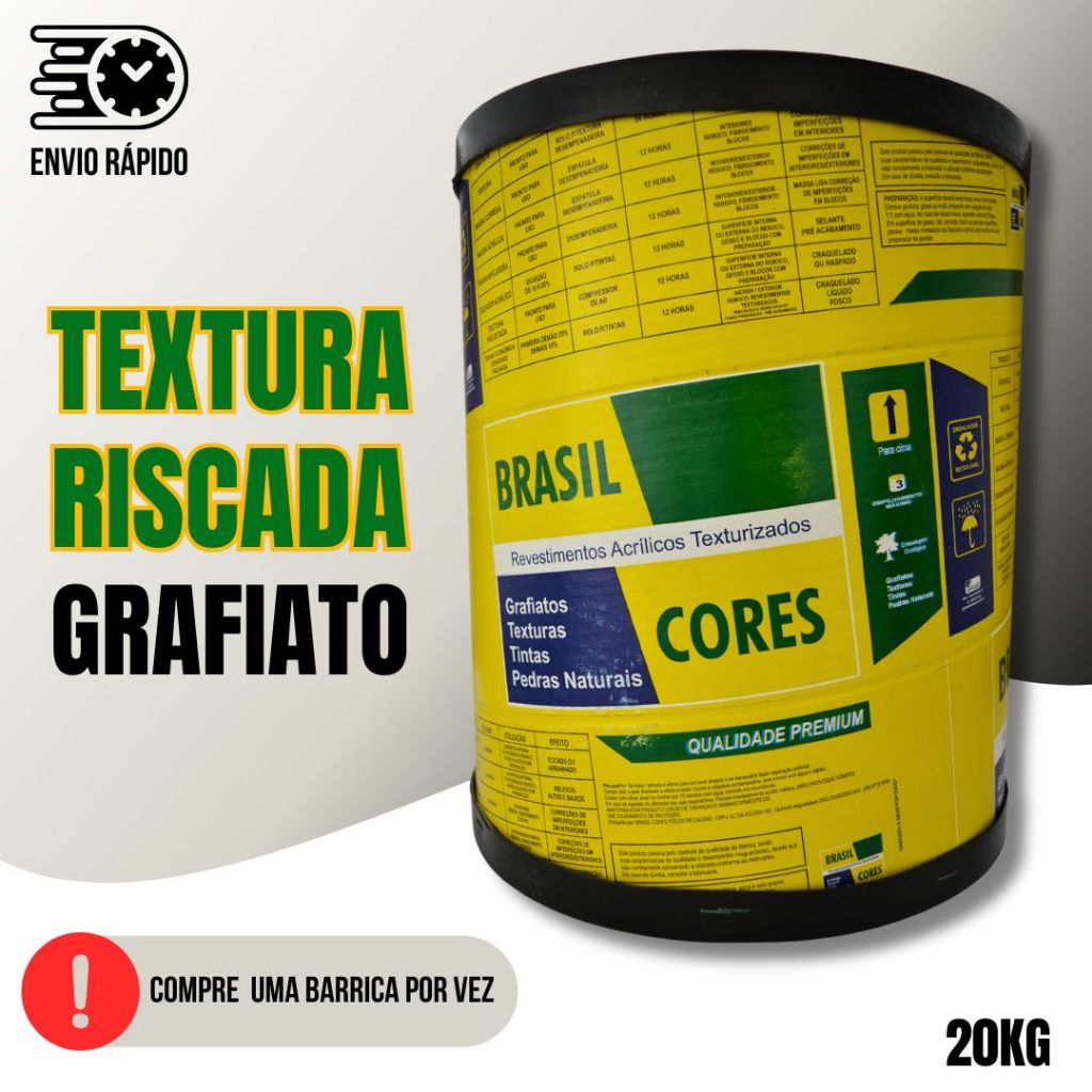 Grafiato Branco Parede Textura Riscada 12% Resina Premium 20kg Brasil ...