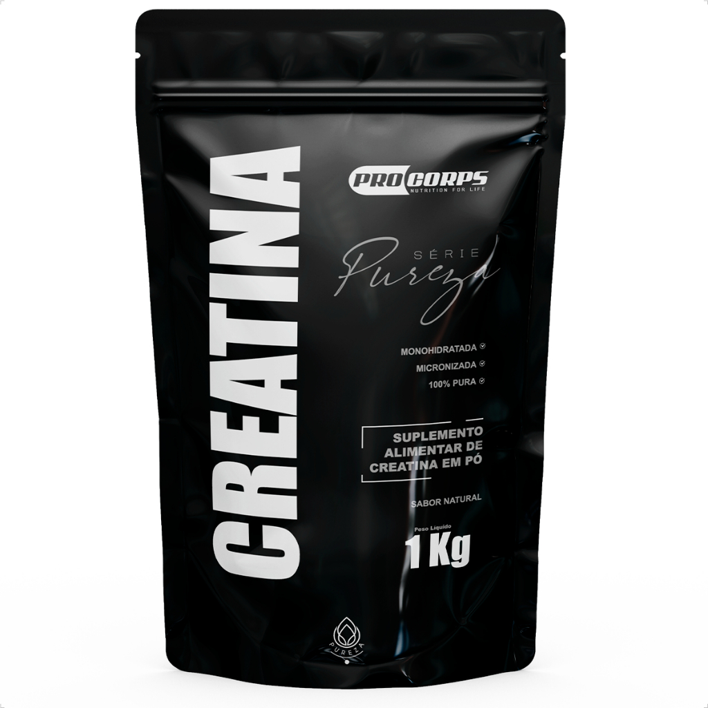 Creatina em pó 100% pura aprovada 1Kg - Pro Corps | Shopee Brasil