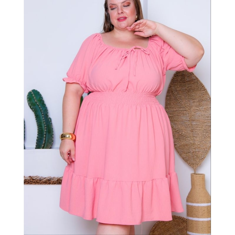 Vestido feminino plus size curto ciganinha I Forrado I 48 ao 62 ...