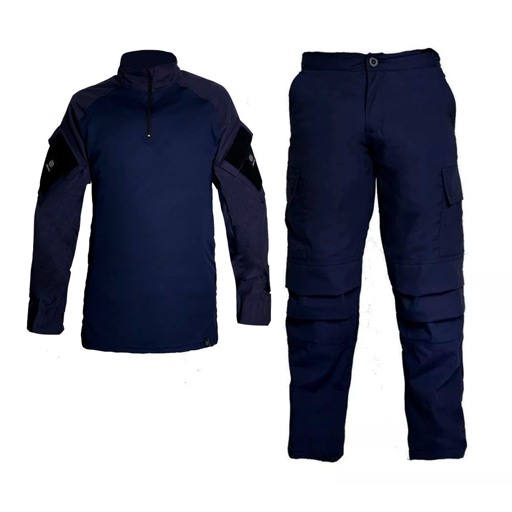 Farda Conjunto Fardamento Tático (Calça Combat + Combat Shirt) - Azul ...