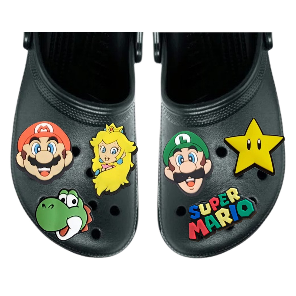 Pin Boton Enfeite Para Crocs Super Mario Bros Kit Com 6 Sortidos ...