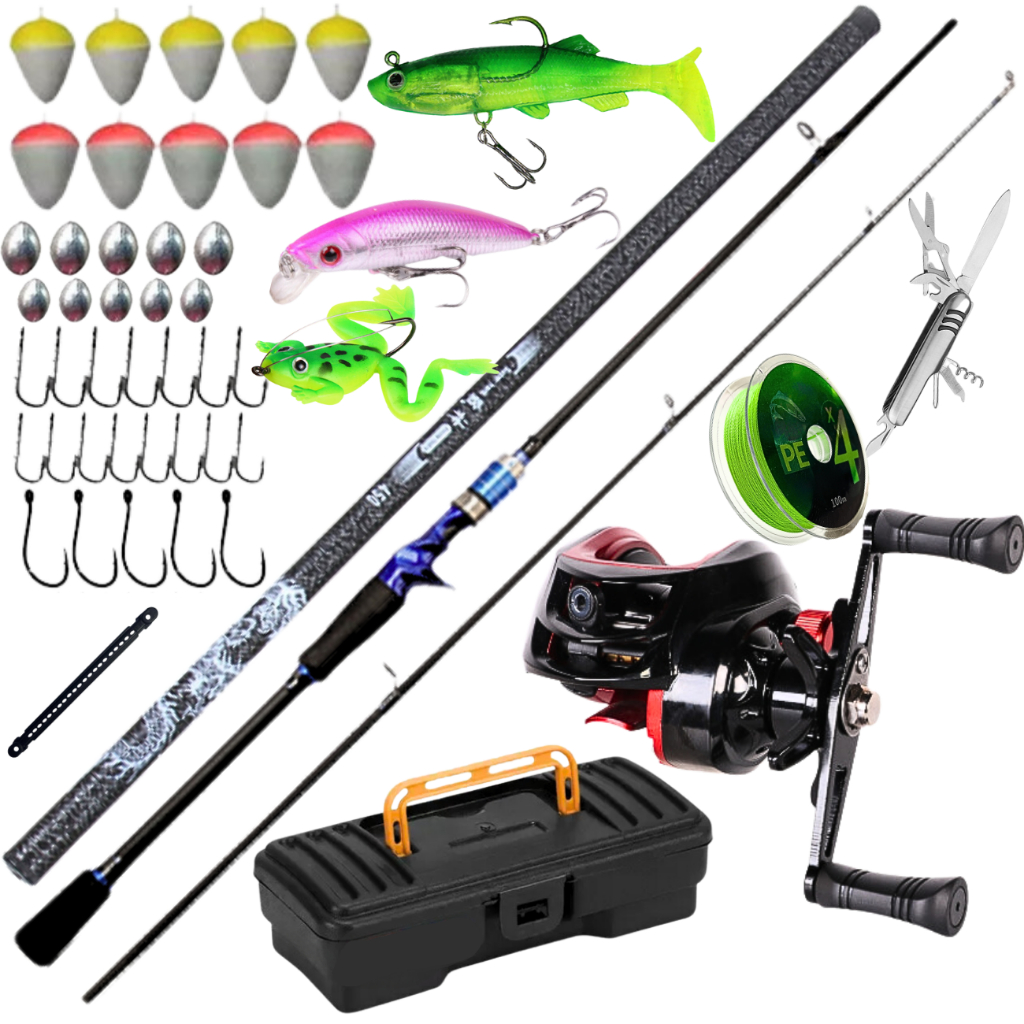 Carretilha de Pesca Anticabeleira Vara de Fibra de Carbono Vara ...