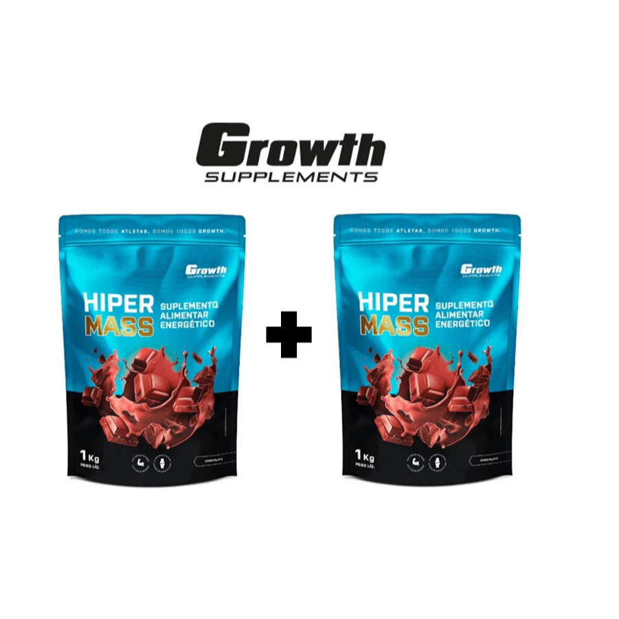 2 x Hiper Mass (2kg) Sabor Chocolate - Growth Supplements | Shopee Brasil