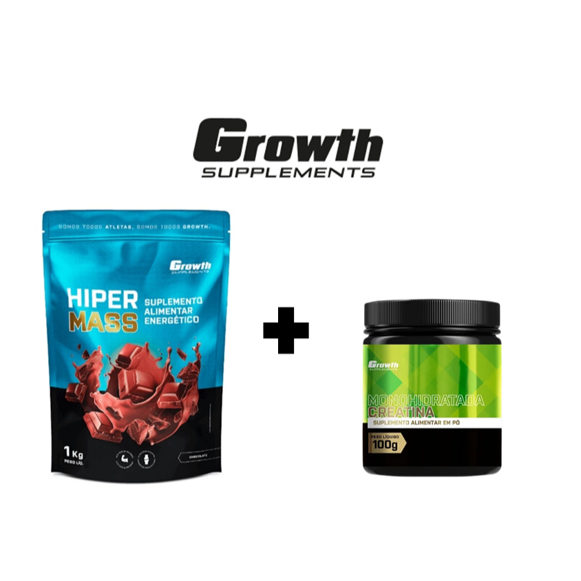 Hiper Mass Sabor Chocolate + Creatina 100g Growth | Shopee Brasil