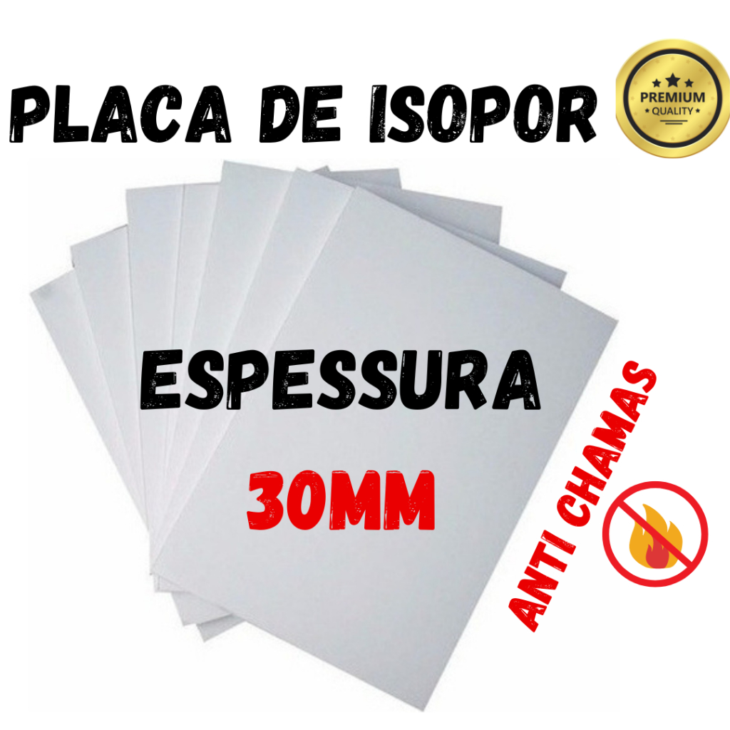 Placas de Isopor 30mm Anti chamas Para Forro Teto e parede 100CM X 50CM ...