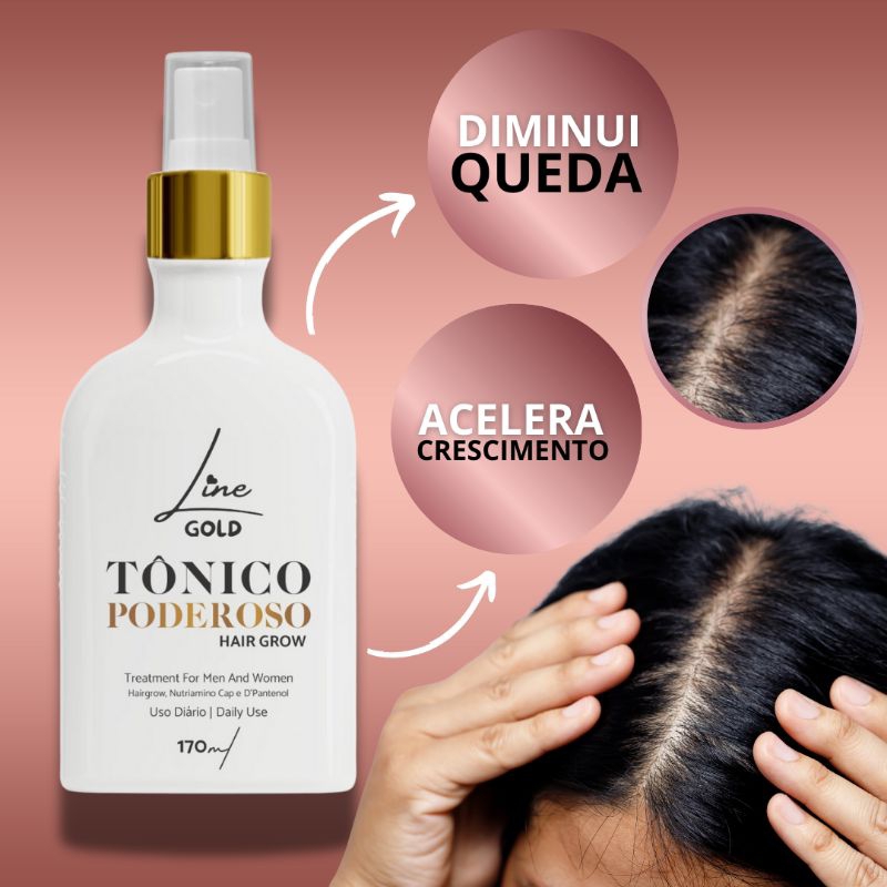 Tônico Poderoso Line Gold | Tônico Poderoso Crescimento Capilar ...
