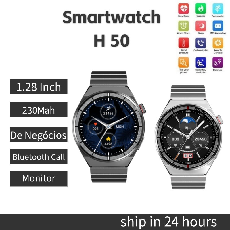 Relógio Smartwatch Bluetooth H50 De Negócios 1.28" monitoramento do ...