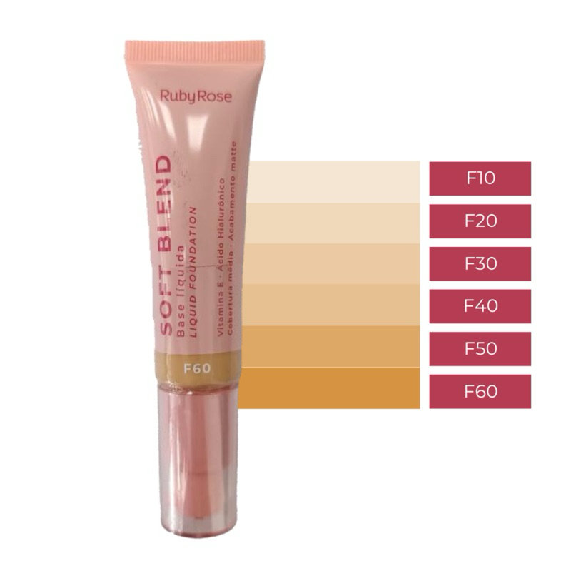 BASE LÍQUIDA SOFT BLEND RUBY ROSE LINHA ROSA | Shopee Brasil