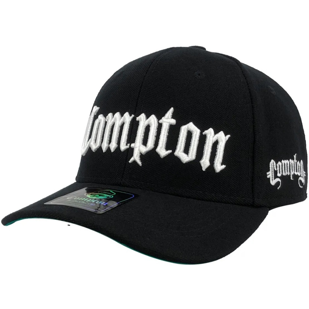 Boné compton original preto aba curva ajustável NOTA FISCAL E GARANTIA ...