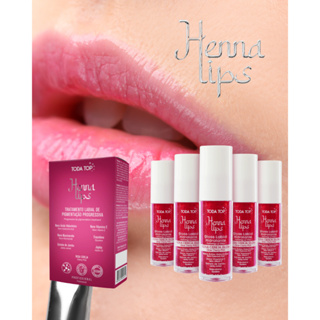 Henna Labial Rosa + Gloss Rosa com Glitter Toda Top Kit Hidratação 40 ...