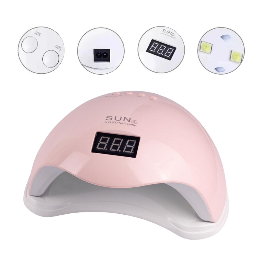 Cabine Sun 5 Rosa 48W Com 24 Leds para Alongamento de Unhas em Gel | Shopee Brasil