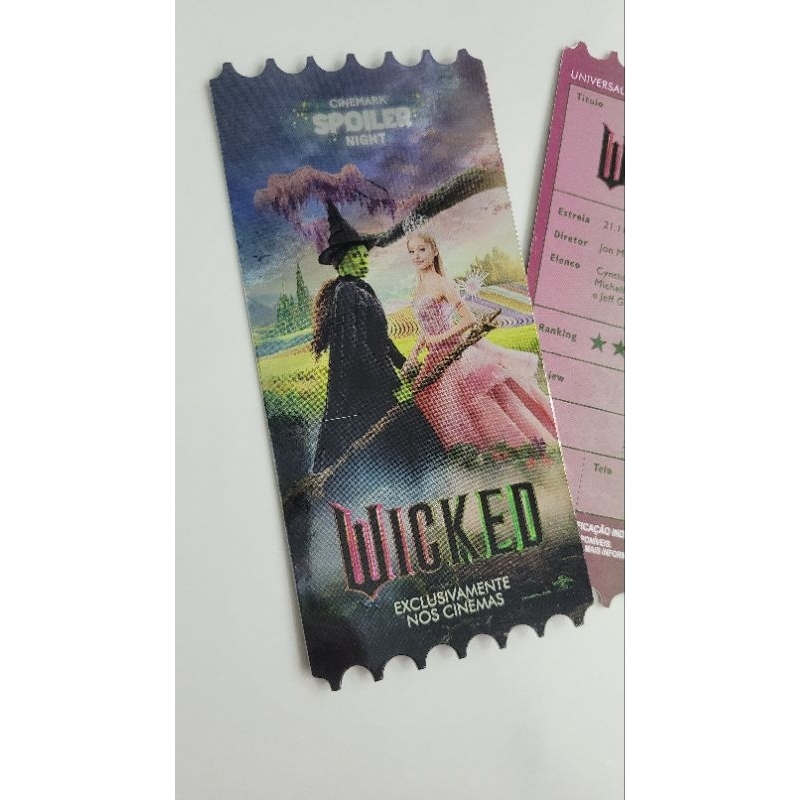 Ticket colecionável - Wicked - Cinemark | Shopee Brasil