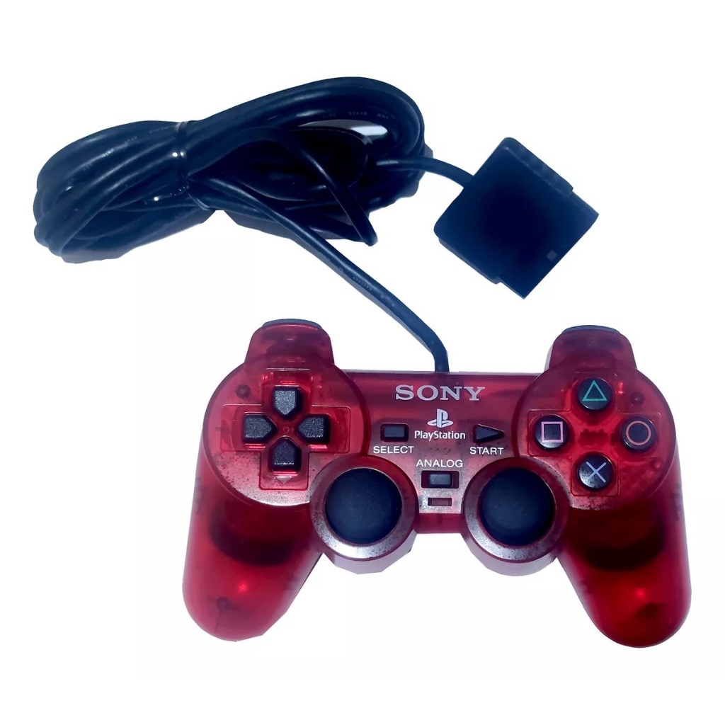 Controle de Playstation 2 (PS2) Crimson Red Original | Shopee Brasil