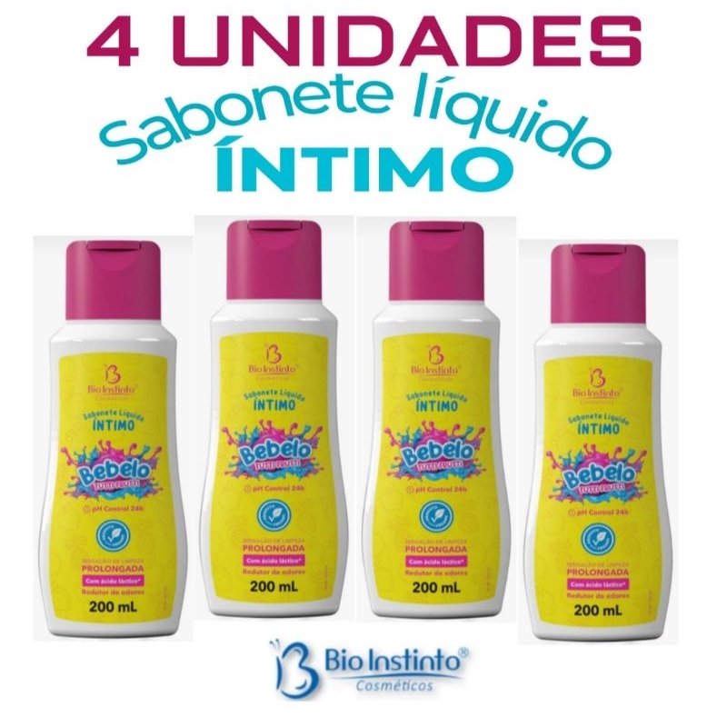Kit 4 Sabonete líquido Íntimo Bebelo Tutti Frutti 200ml - Bio Instinto ...