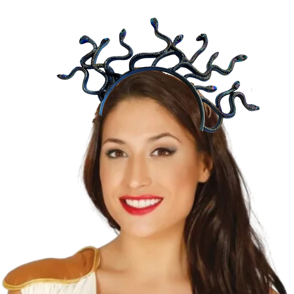 Tiara Medusa Fantasia Cosplay Serpente Cobra Preta Coroa Arco | Shopee Brasil