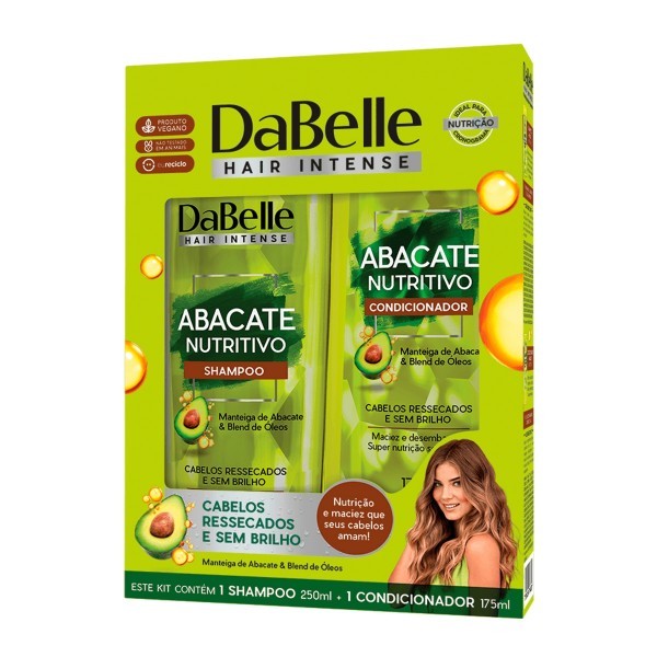 Kit Dabelle Hair Intense Abacate Nutritivo Shampoo 250Ml e Condicionador 175Ml | Shopee Brasil