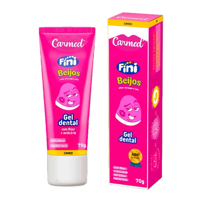 Creme dental fini dentadura e beijinho carmed | Shopee Brasil