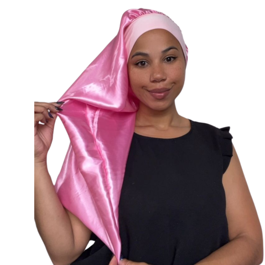 Anny Beleza Touca de Cetim Longa Toca de cetim com faixa antifrizz ...