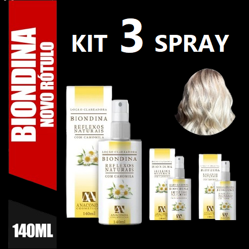 Kit Spray Biondina Loção Clareadora 140ml (Cabelos Claros Sem Química ...