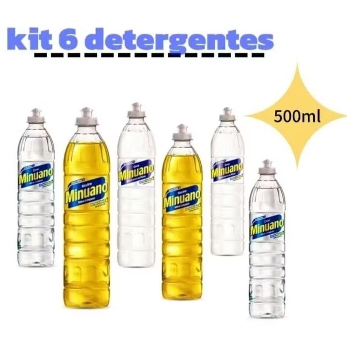 kit 6 detergente minuano 500ml | Shopee Brasil