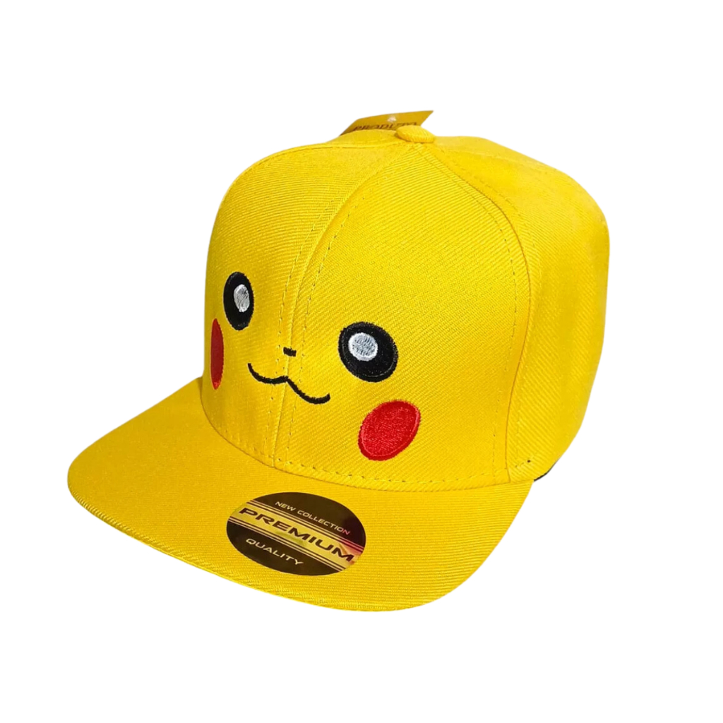 Boné Pikachu Infantil Aba Reta Bordado Boné Pokemon Pikachu 4 a 10 Anos ...