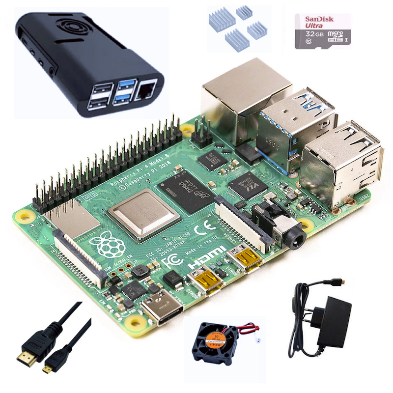 Kit Raspberry Pi 4 Pi4 B 4gb Fonte Case Sd32gb em estoque | Shopee Brasil