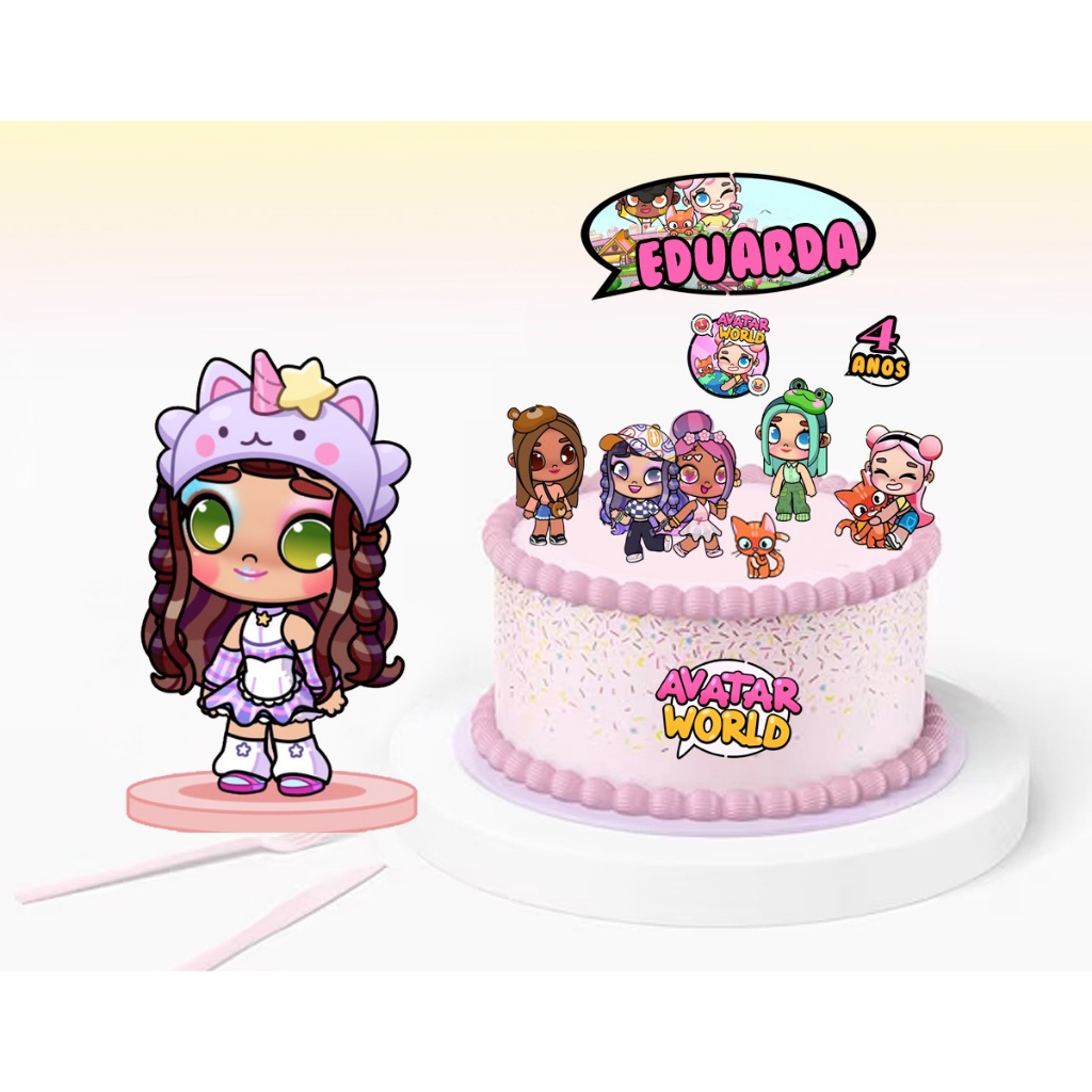 TOPO DE BOLO TEMA AVATAR WORLD GAME 02 topeer personalizado | Shopee Brasil