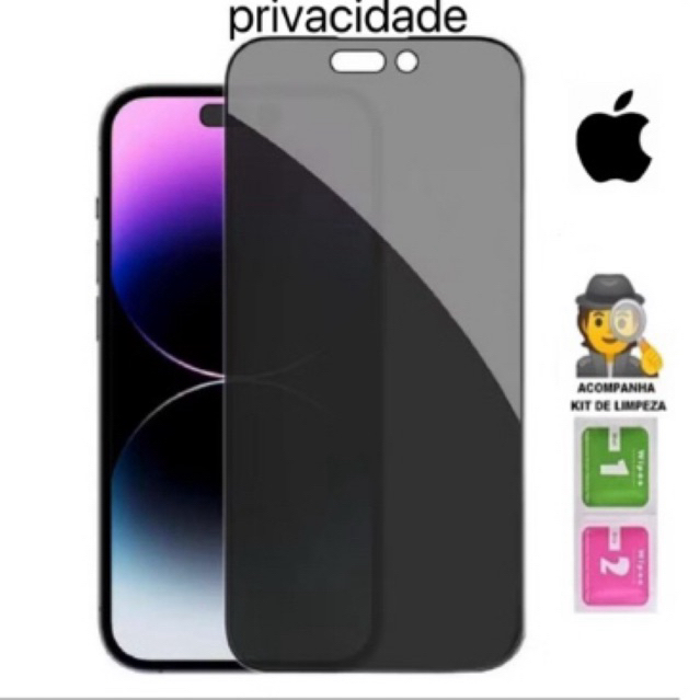 Película de Privacidade vidro 3D Privativa Para IPhone Privacidade Para 6 7 8 X XR 11 12 13 14 ...
