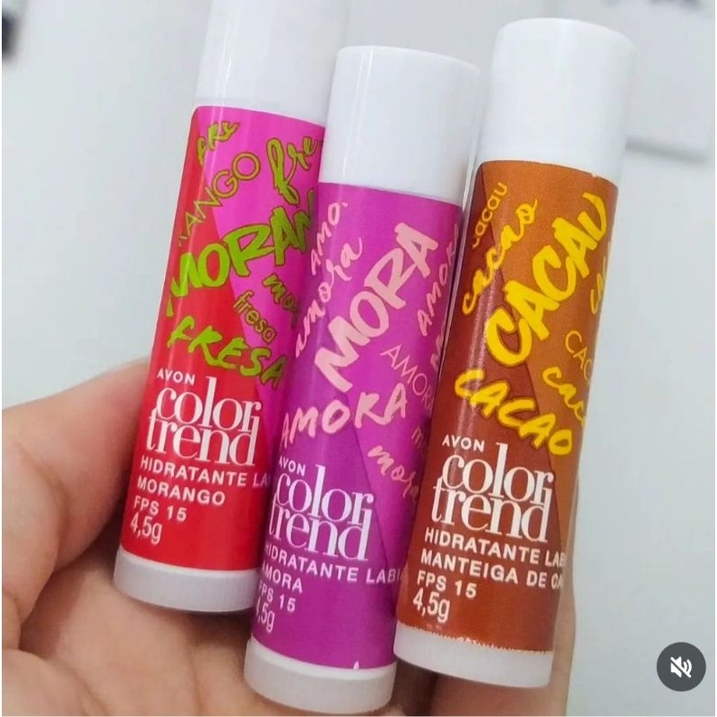 Hidratante Labial Color Trend Avon com FPS 15 Morango - Cacau e Amora ...