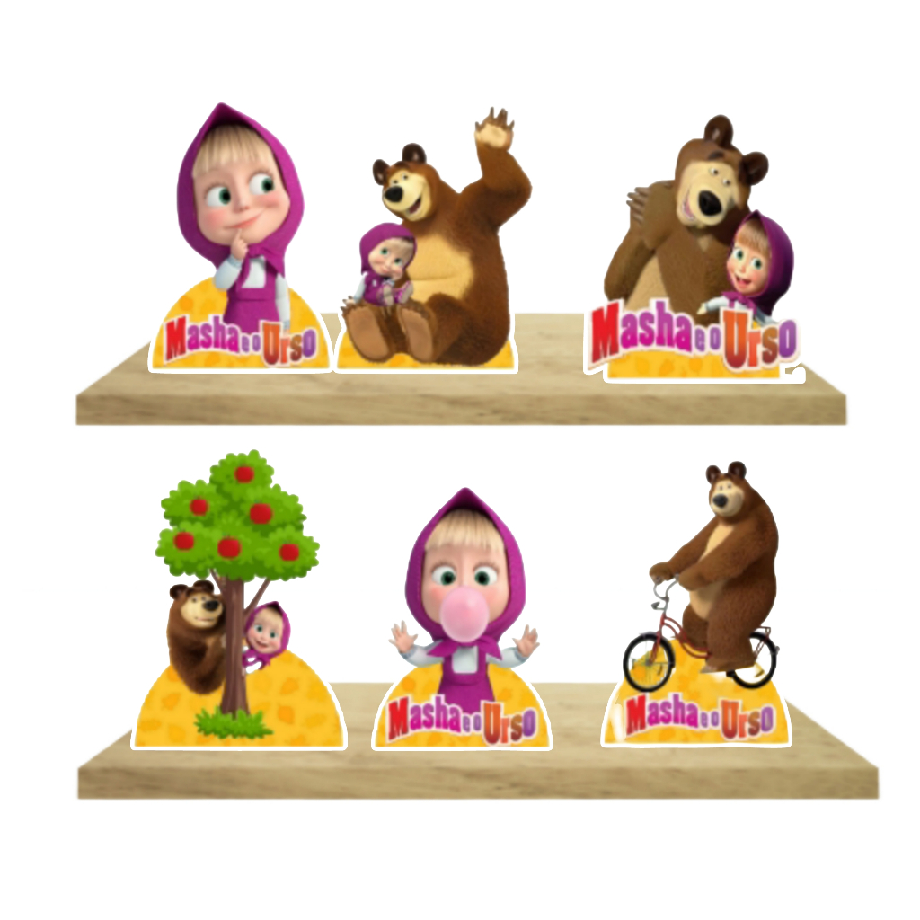 Kit com 10 Display de mesa Masha e o Urso | Shopee Brasil