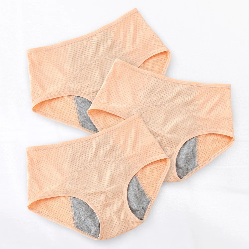 Kit 3 Calcinha Absorvente Incontinência Urinária Bege | Shopee Brasil