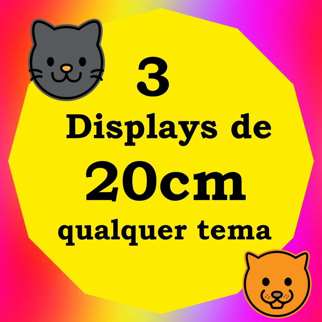 03 DISPLAYS MDF DECORAÇÃO FESTA QUALQUER TEMA 20CM CADA | Shopee Brasil