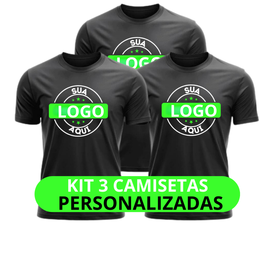 CAMISAS KIT-3 UNI/ 100% ALGODÃO ESTAMPAS PERSONALIZADAS ART FRASE FOTO ...