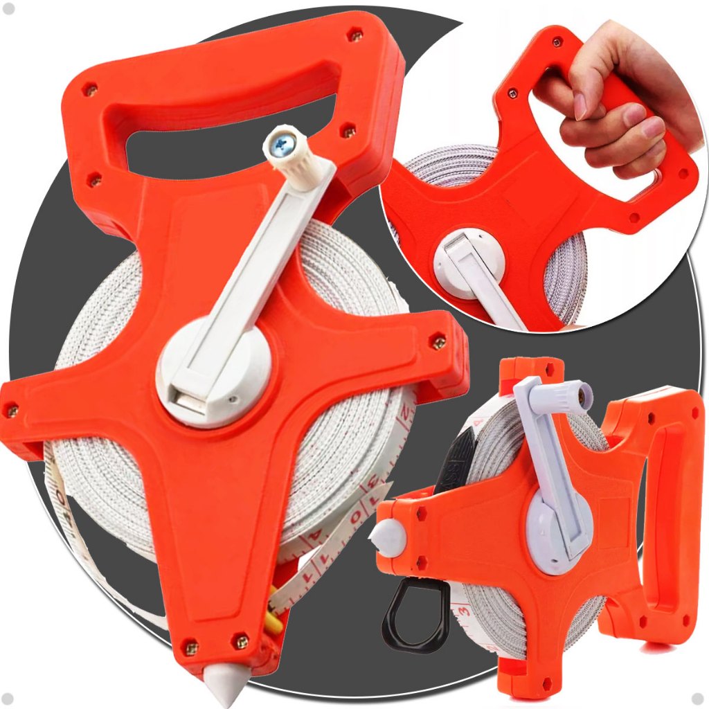 Trena Fibra Vidro Fita Aberta 100 Metros 50M 30M Com Manivela ...